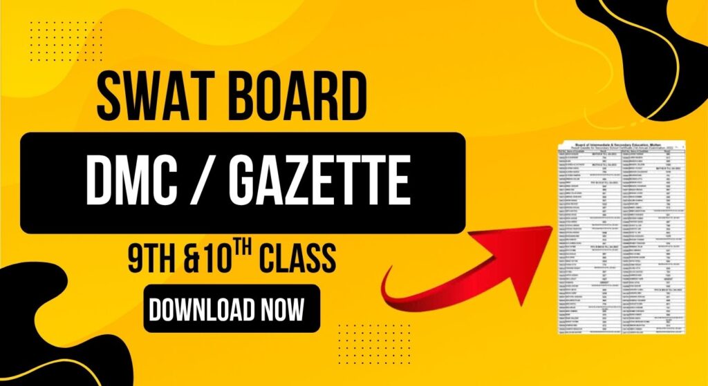 Online DMC Swat Board Result 9th and 10th Class 2025 Download